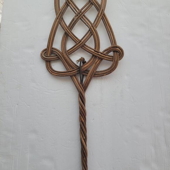 Other | Vintage Handmade Wicker Rattan Multistrand Metal Rug Beater ...